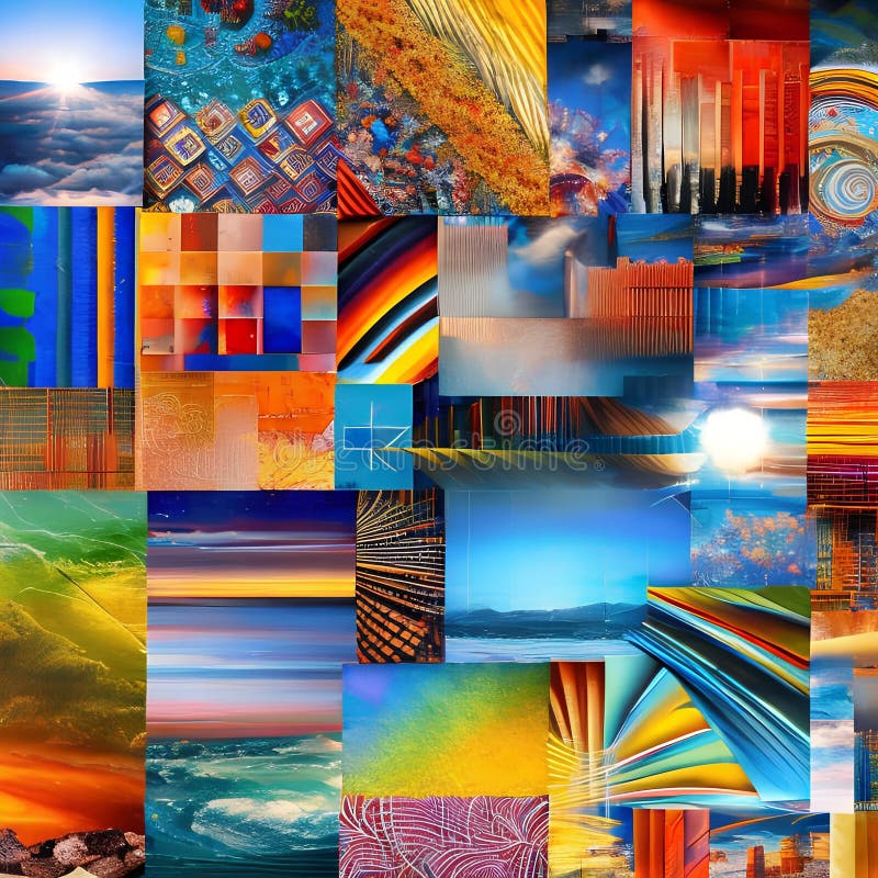 1346 Abstract Digital Collage: a Creative and Eclectic Background ...