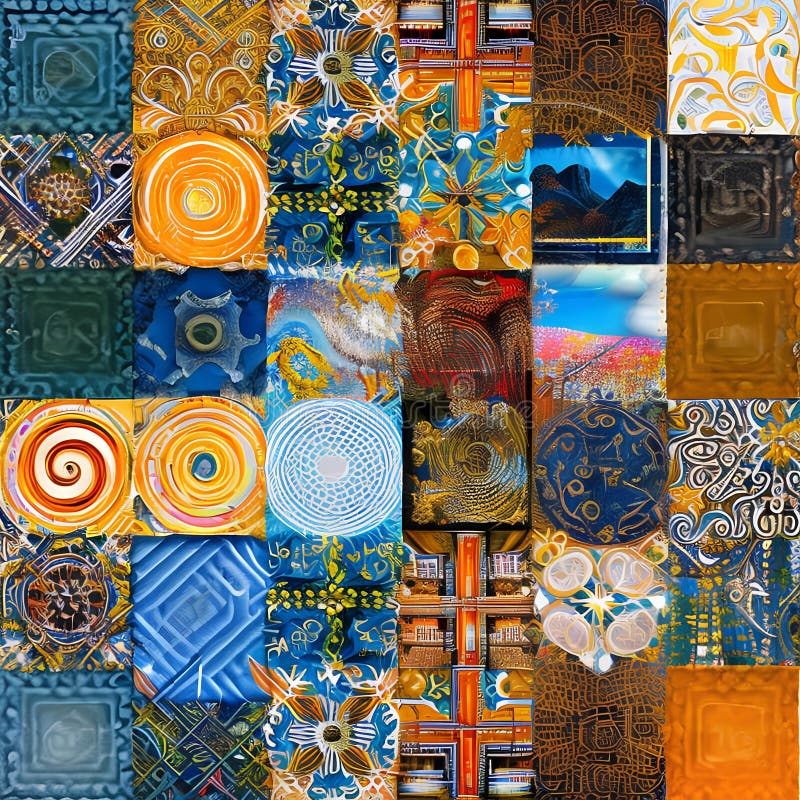 1528 Abstract Digital Collage: a Creative and Eclectic Background Featuring Abstract Digital ...