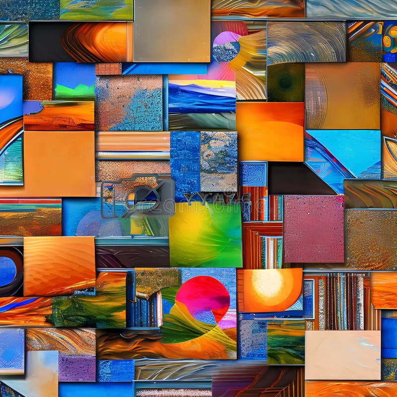 1648 Abstract Digital Collage: a Creative and Eclectic Background ...