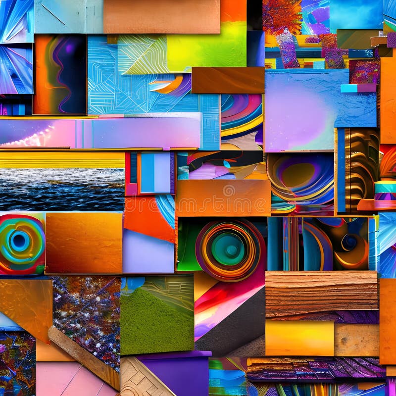 1648 Abstract Digital Collage: a Creative and Eclectic Background ...