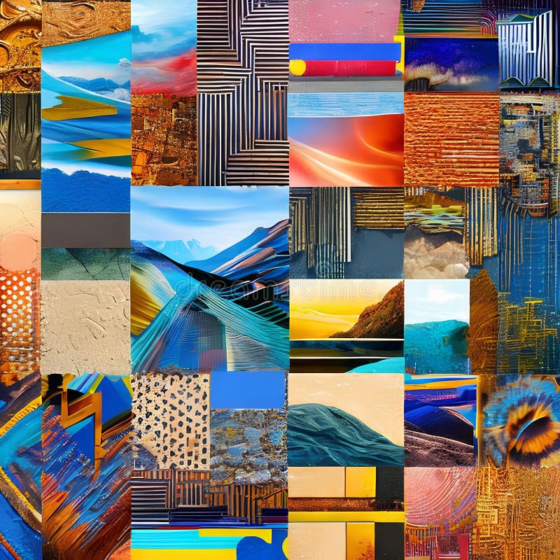 1628 Abstract Digital Collage: a Creative and Eclectic Background ...