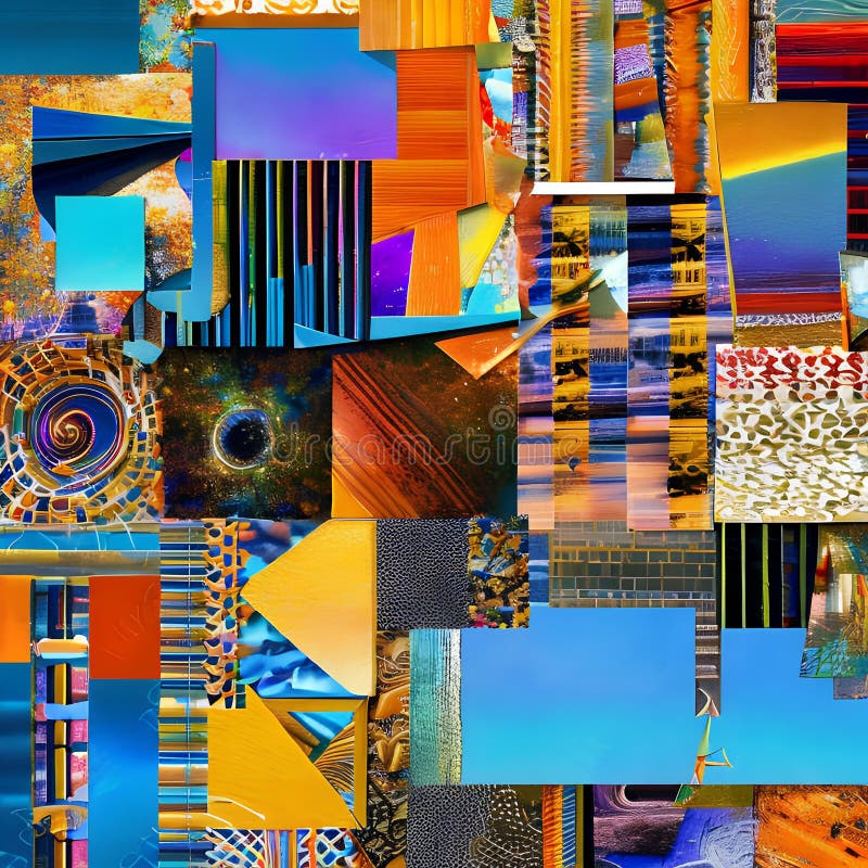 1768 Abstract Digital Collage: a Creative and Eclectic Background ...