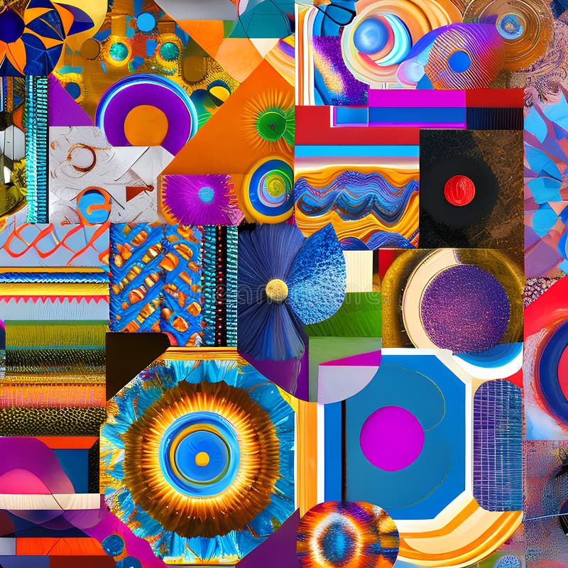 1788 Abstract Digital Collage: a Creative and Eclectic Background ...