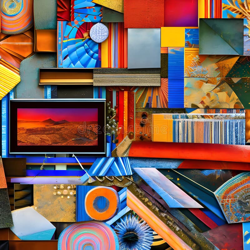 1768 Abstract Digital Collage: a Creative and Eclectic Background ...