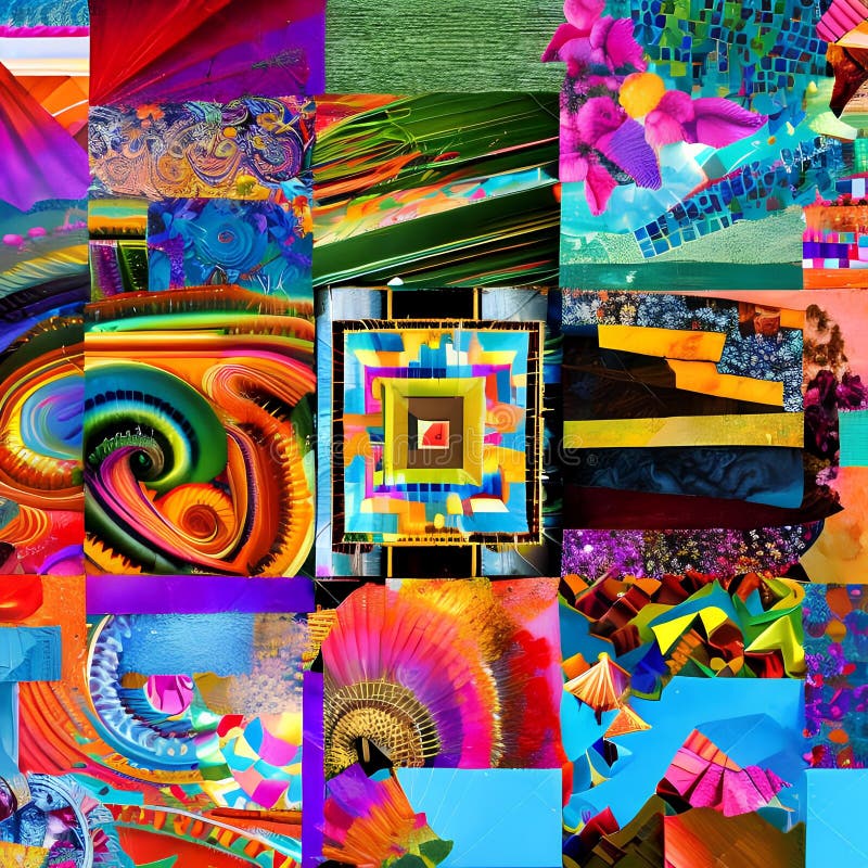 1808 Abstract Digital Collage: a Creative and Eclectic Background ...