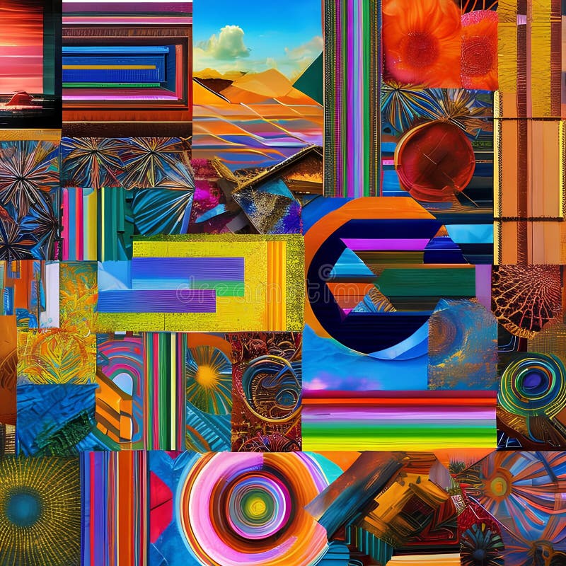 1808 Abstract Digital Collage: a Creative and Eclectic Background ...