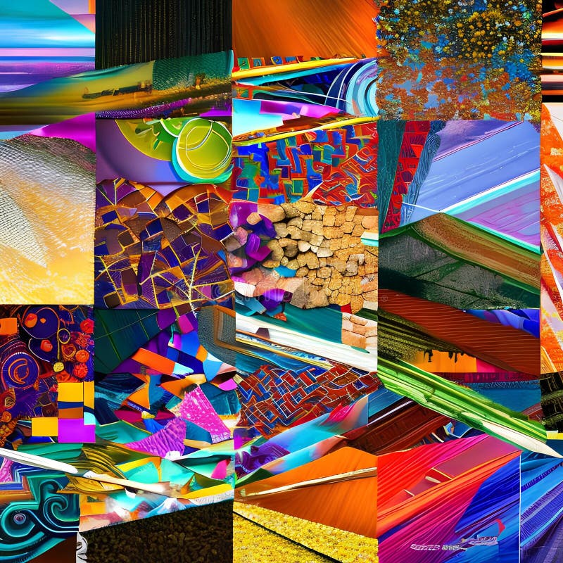 1788 Abstract Digital Collage: a Creative and Eclectic Background ...