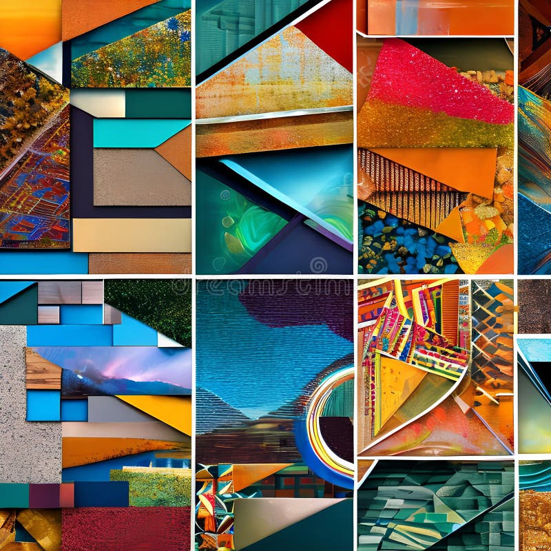 1868 Abstract Digital Collage: a Creative and Eclectic Background ...