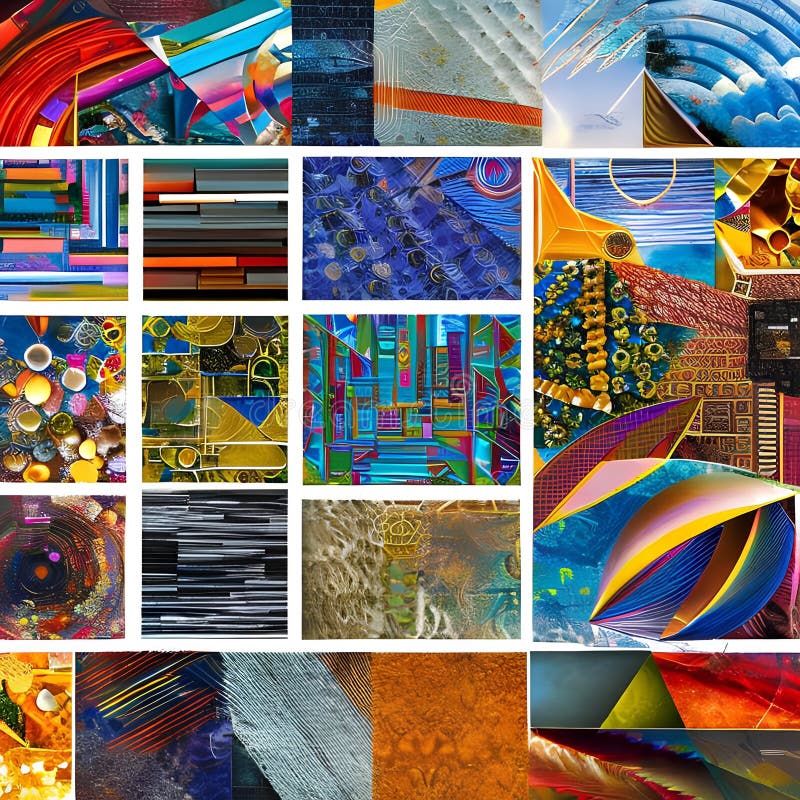 1828 Abstract Digital Collage: a Creative and Eclectic Background ...