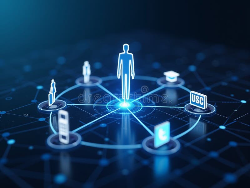 Abstract Digital Communication Network Connecting People Globally with ...