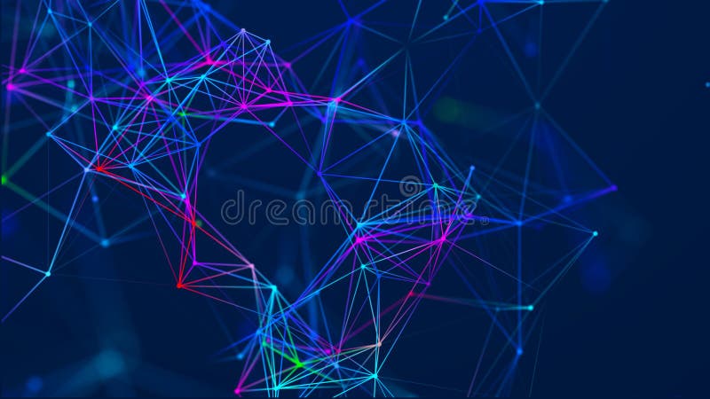 Abstract Digital Communication Points. Technological Background. Network Connection Structure ...