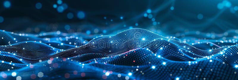 Abstract Digital Communication Technology Background with Blue Light ...