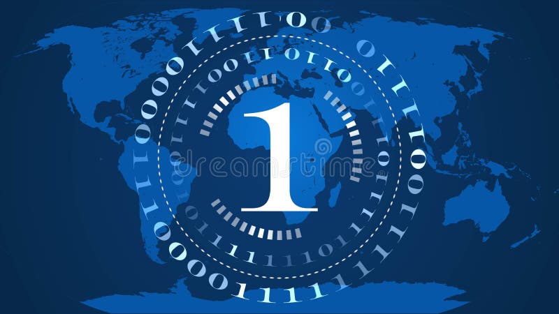 Abstract Digital Computer Background - Circles of Binary Code with ...