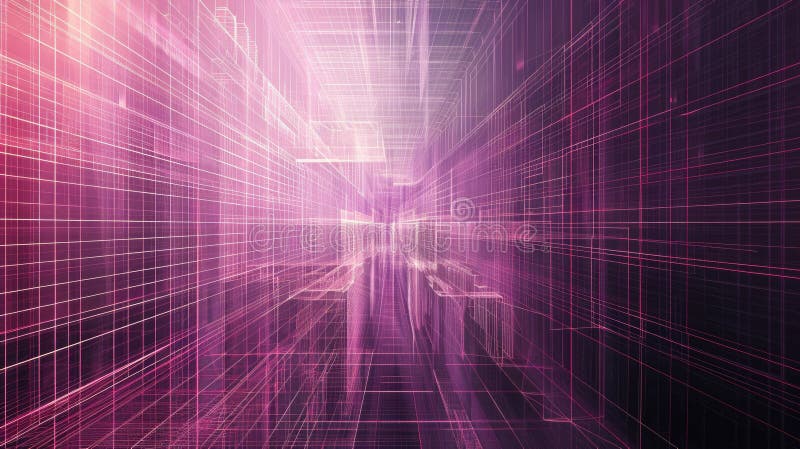 Abstract of Digital Connected Shape and Particle with Cyber Style ...