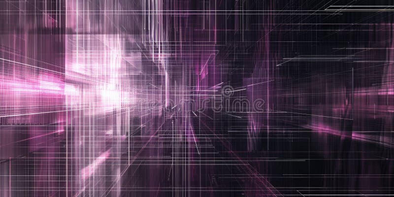 Abstract of Digital Connected Shape and Particle with Cyber Style ...