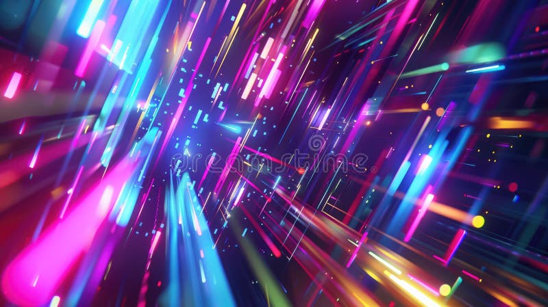 Abstract of Digital Connected Shape and Particle with Tech Cyber Style ...