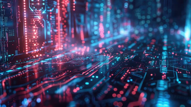 Abstract of Digital Connected Shape and Particle with Tech Cyber Style ...