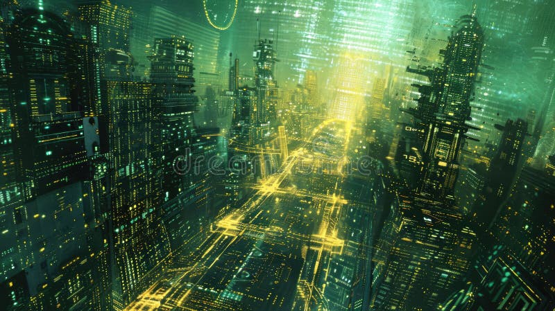 Abstract of Digital Connected Shape and Particle with Tech Cyber Style ...