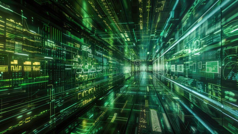 Abstract of Digital Connected Shape and Particle with Tech Cyber Style ...