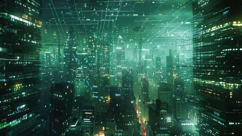 Abstract of Digital Connected Shape and Particle with Tech Cyber Style ...