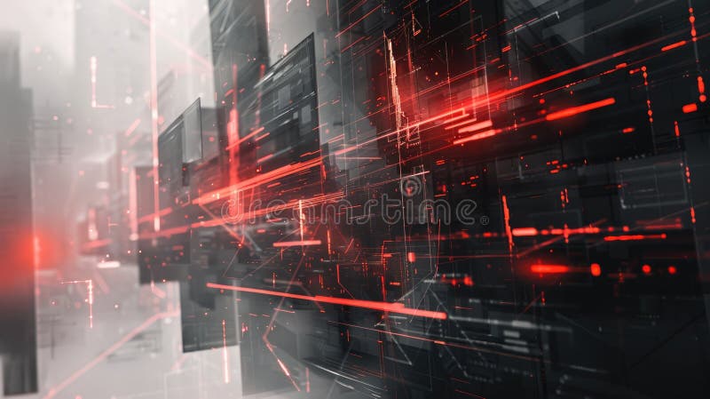 Abstract of Digital Connected Shape and Particle with Tech Cyber Style ...