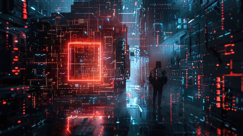 Abstract of Digital Connected Shape and Particle with Tech Cyber Style ...