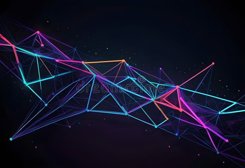 Abstract Digital Connection Dots and Lines. Stock Illustration ...