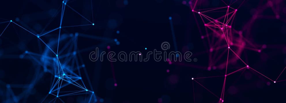 Abstract Digital Connection Dots And Lines Technology Background Network Connection Structure