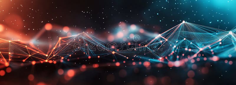 An Abstract Digital Connection with Dots and Lines. Technology Background. Network Connection ...