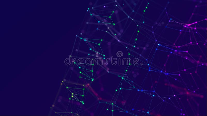 Abstract Digital Connection Dots Technology Background Network Connection Structure Red