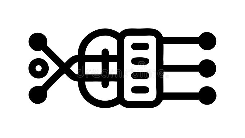 Abstract Digital Connection, Intertwined Network, Complex Data Pathways. Vector Design ...