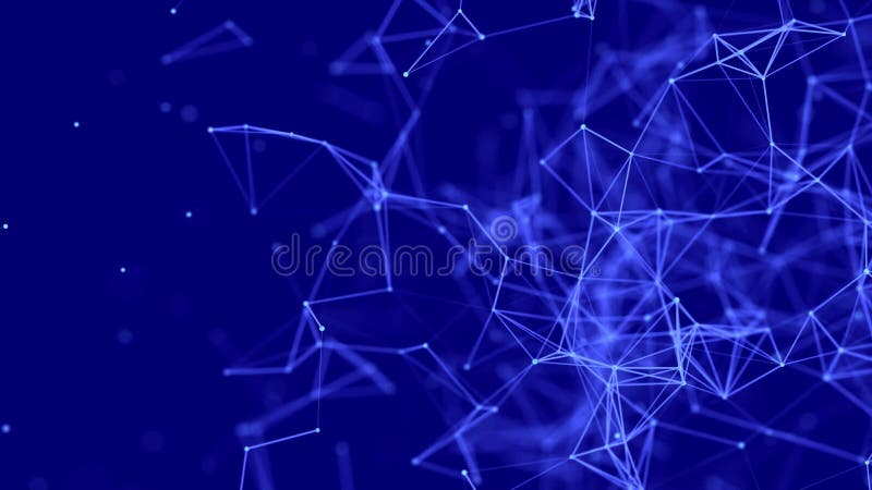Abstract Digital Connection Moving Dots And Lines Network Connection Structure Plexus Effect
