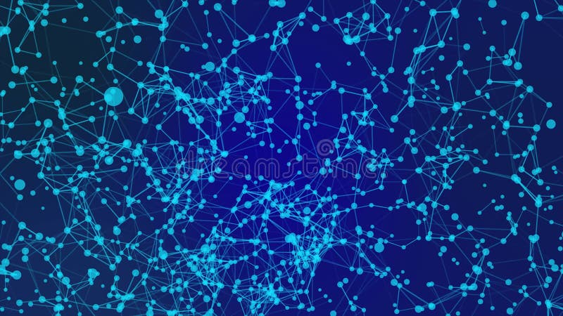 Abstract Digital Connection Moving Dots and Lines. Abstract Plexus Digital Fx Technology ...
