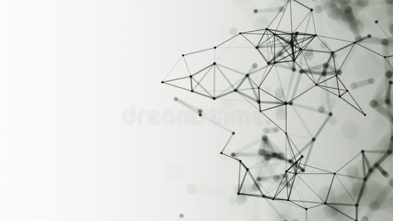 Abstract Digital Connection Of Moving Dots And Lines Technological Background Network