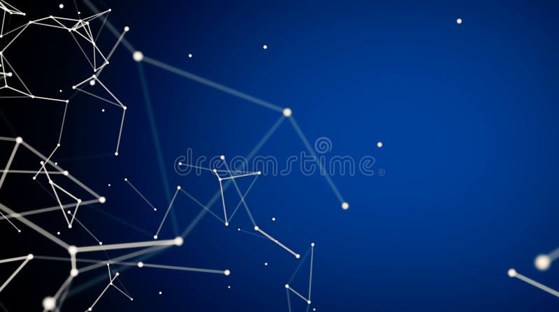 Abstract Digital Connection Moving Dots and Lines. Technology ...