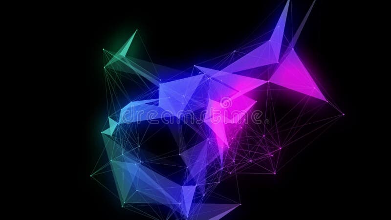 Abstract Digital Connection Moving Dots And Lines Technology Background Network Connection