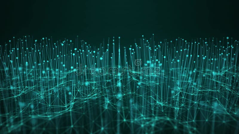 Abstract Digital Connection Moving Dots and Lines. Technology ...