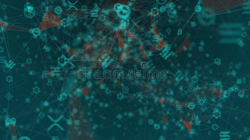 Abstract Digital Connection Moving Dots And Lines Technology