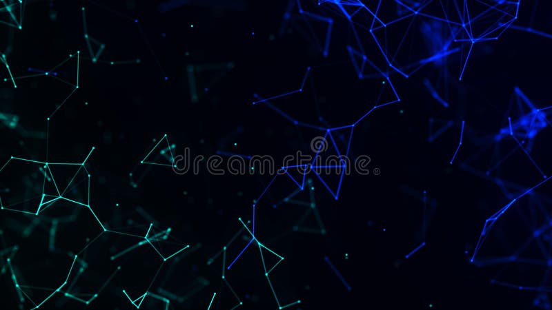 Abstract Digital Connection Moving Dots And Lines Technology Background Network Connection