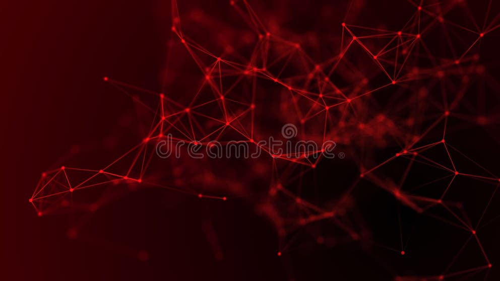 Abstract Digital Connection Moving Dots and Lines. Technology Background. Network Connection ...