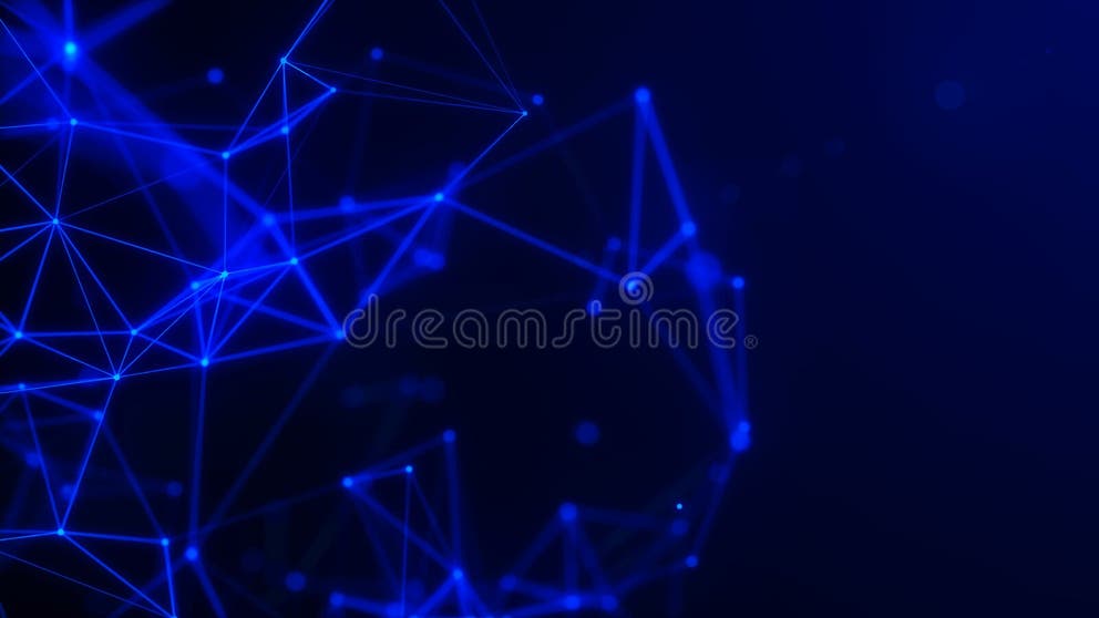 Abstract Digital Connection Moving Dots and Lines. Technology Background. Network Connection ...