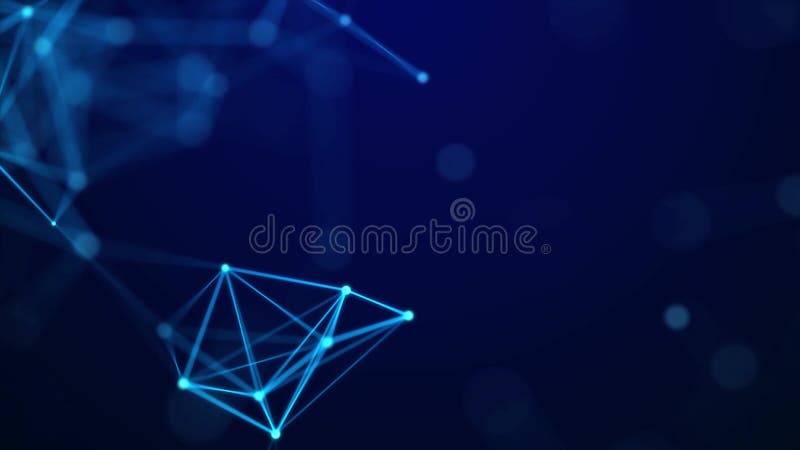 Abstract Digital Connection Moving Dots and Lines. Technology Background. Network Connection ...