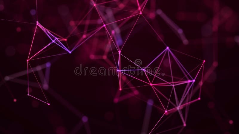 Abstract Digital Connection Moving Dots and Lines. Technology Background. Network Connection ...