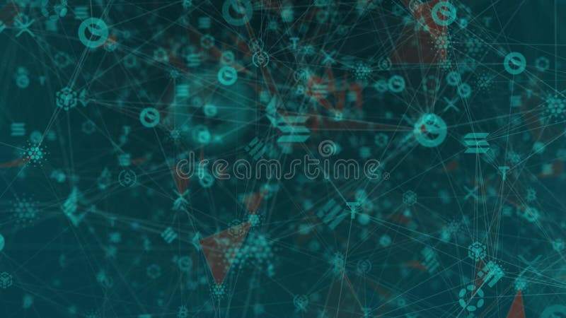 Abstract Digital Connection Moving Dots And Lines Technology Background Network Connection