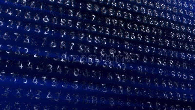 Abstract Digital Connection, Moving Numbers, Dots and Lines. Motion ...