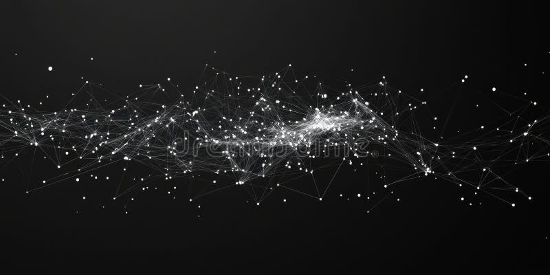 Abstract Digital Connection Visualization with Light Points and Lines ...