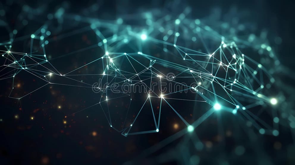 Abstract Digital Connections with Data and Blockchain Technology Stock ...