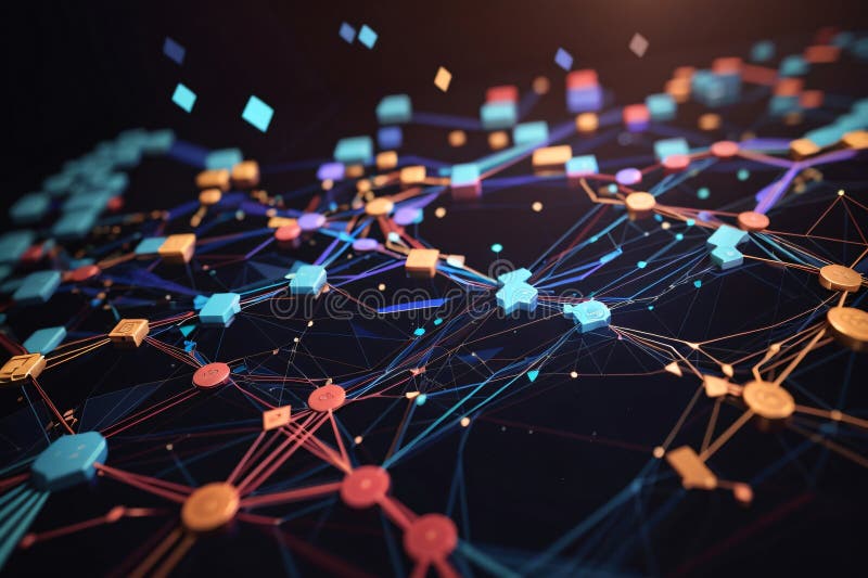 Futuristic Electronic Modern Technology, Abstract Neon Lines Illuminate ...