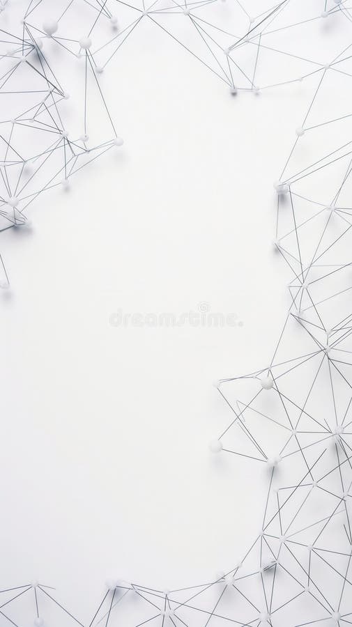 Abstract Digital Connectivity Illustration Network Lines Nodes White ...