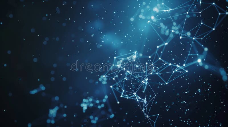 Abstract Digital Constellation Map with Connected Stars and Futuristic ...